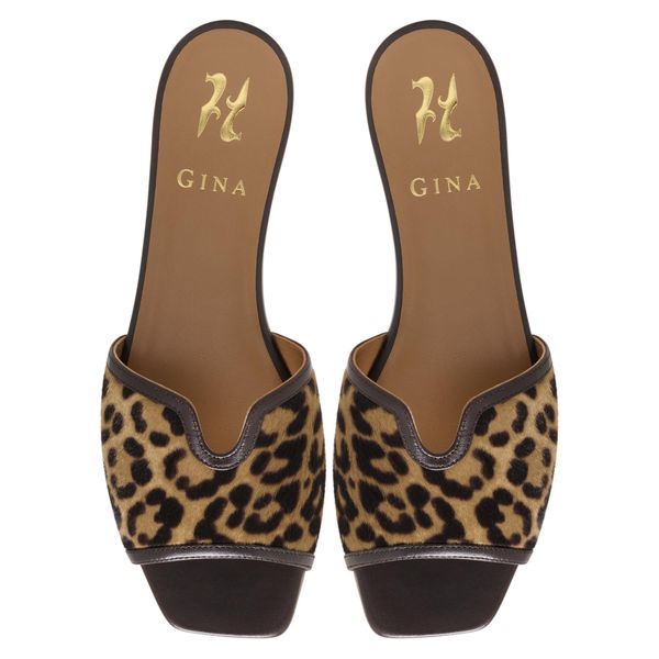 'LARISSA' Flat Sandal in Leopard Pony | GINA Shoes